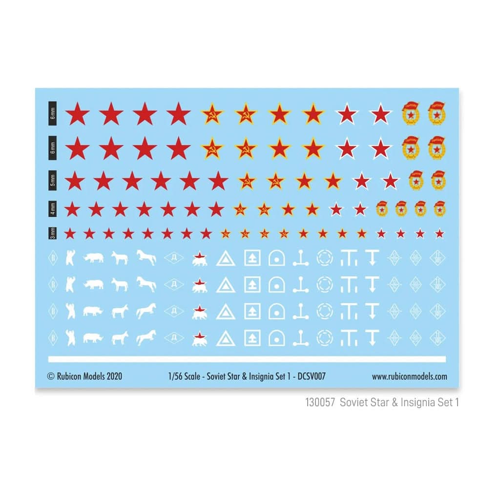 Rubicon Soviet Star & Insignia Set 1 Decal Sheet New