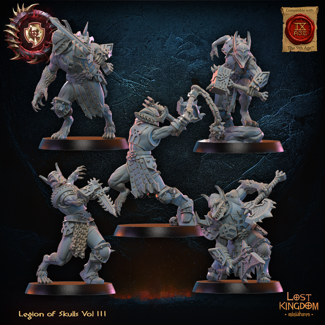 Lost Kingdoms Legion of Skulls - Wolf Neophytes Regiment (x10) - 3D Pr