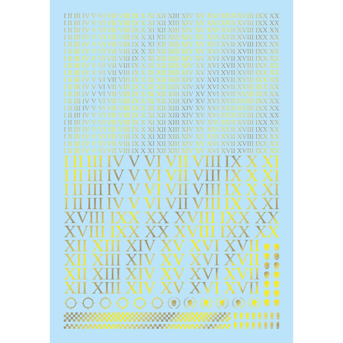 Forgotten Chapters Decals Roman Numerals - Gold