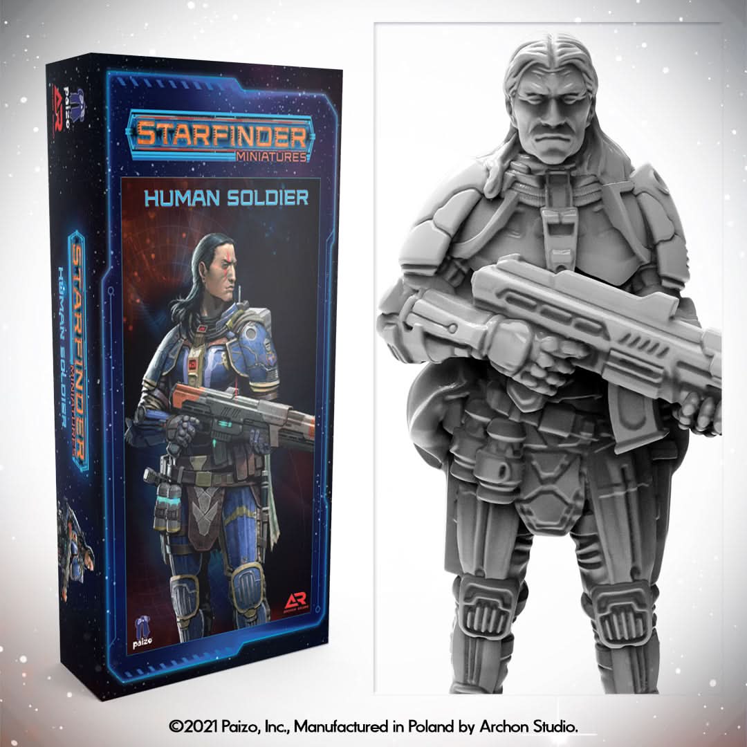 STARFINDER MASTERCLASS MINIS - HUMAN SOLDIER (100) New