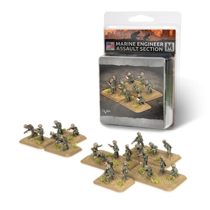 Flames of War Marine Engineer Assault Section (x21 figures)