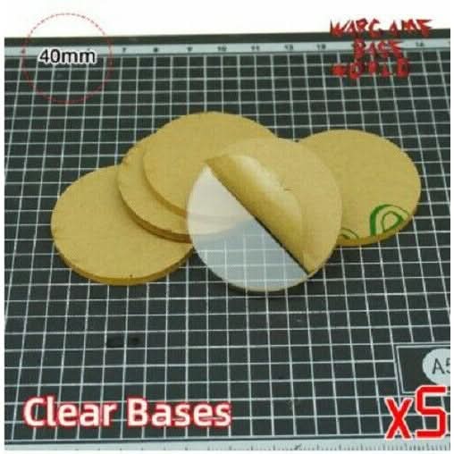 Tabletop Miniatures Clear Acrylic Bases -40mm x5 New