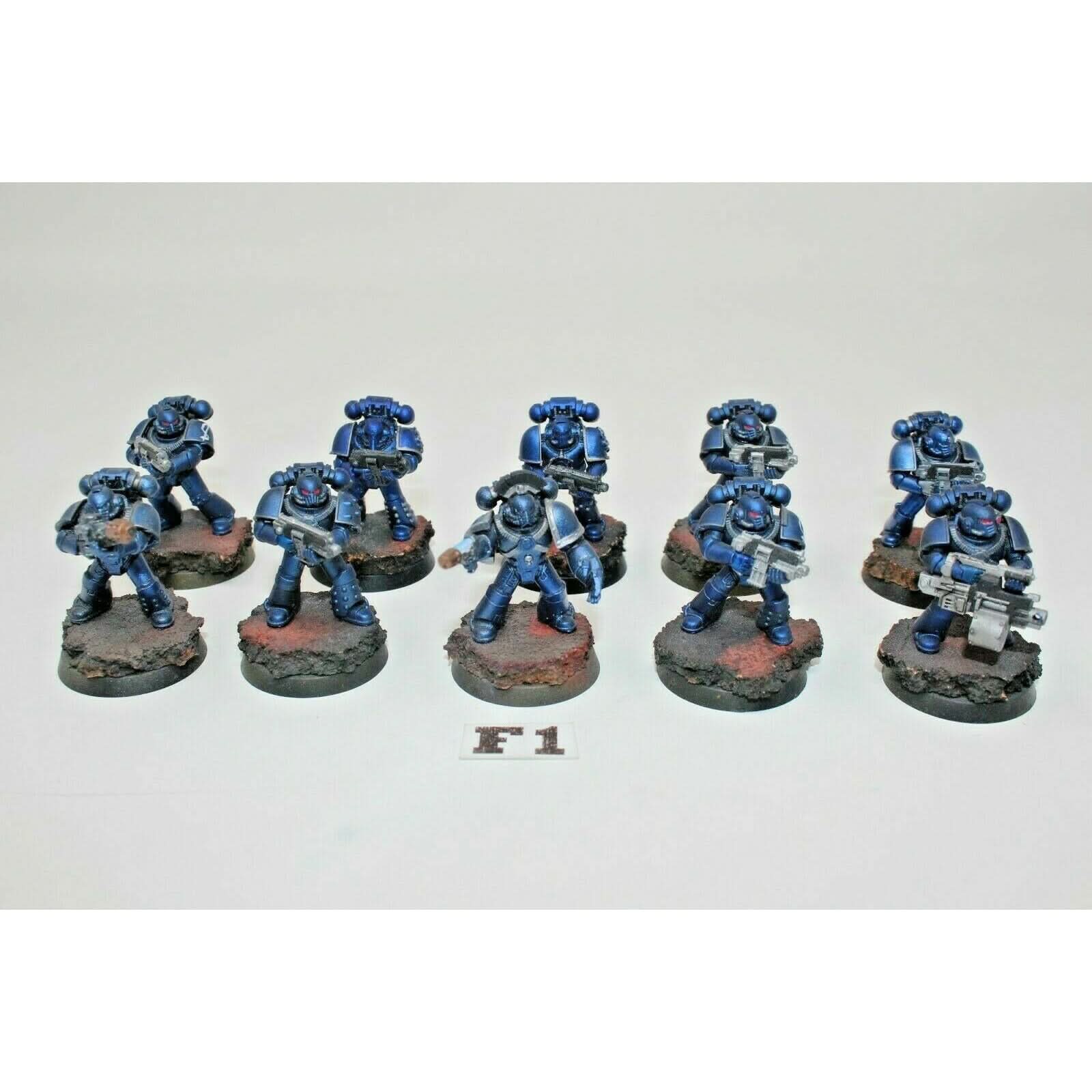 Warhammer Space Marines Mark IV Tactical Squad Well Painted - F1